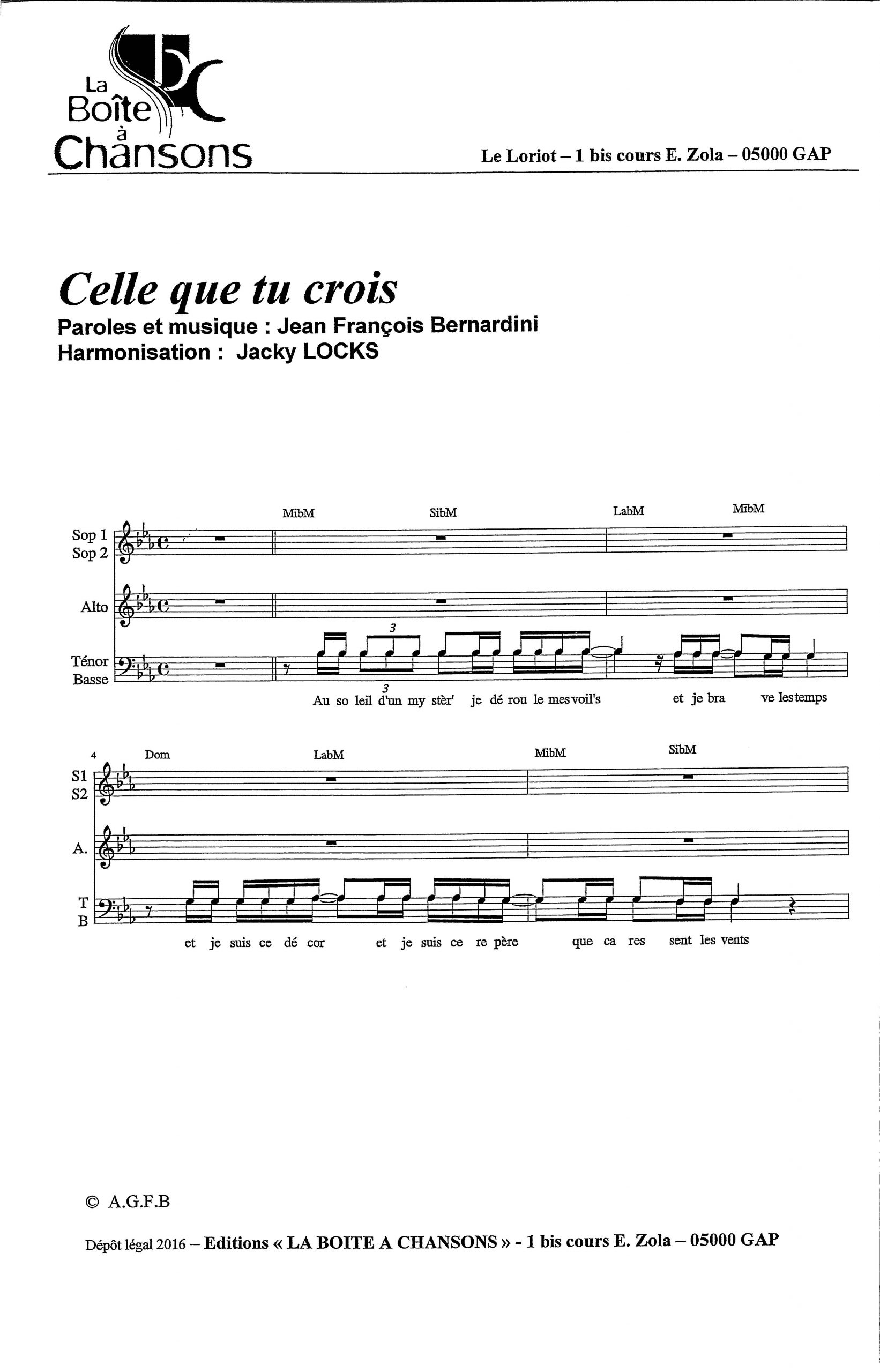 CELLE QUE TU CROIS - La Boîte à Chansons