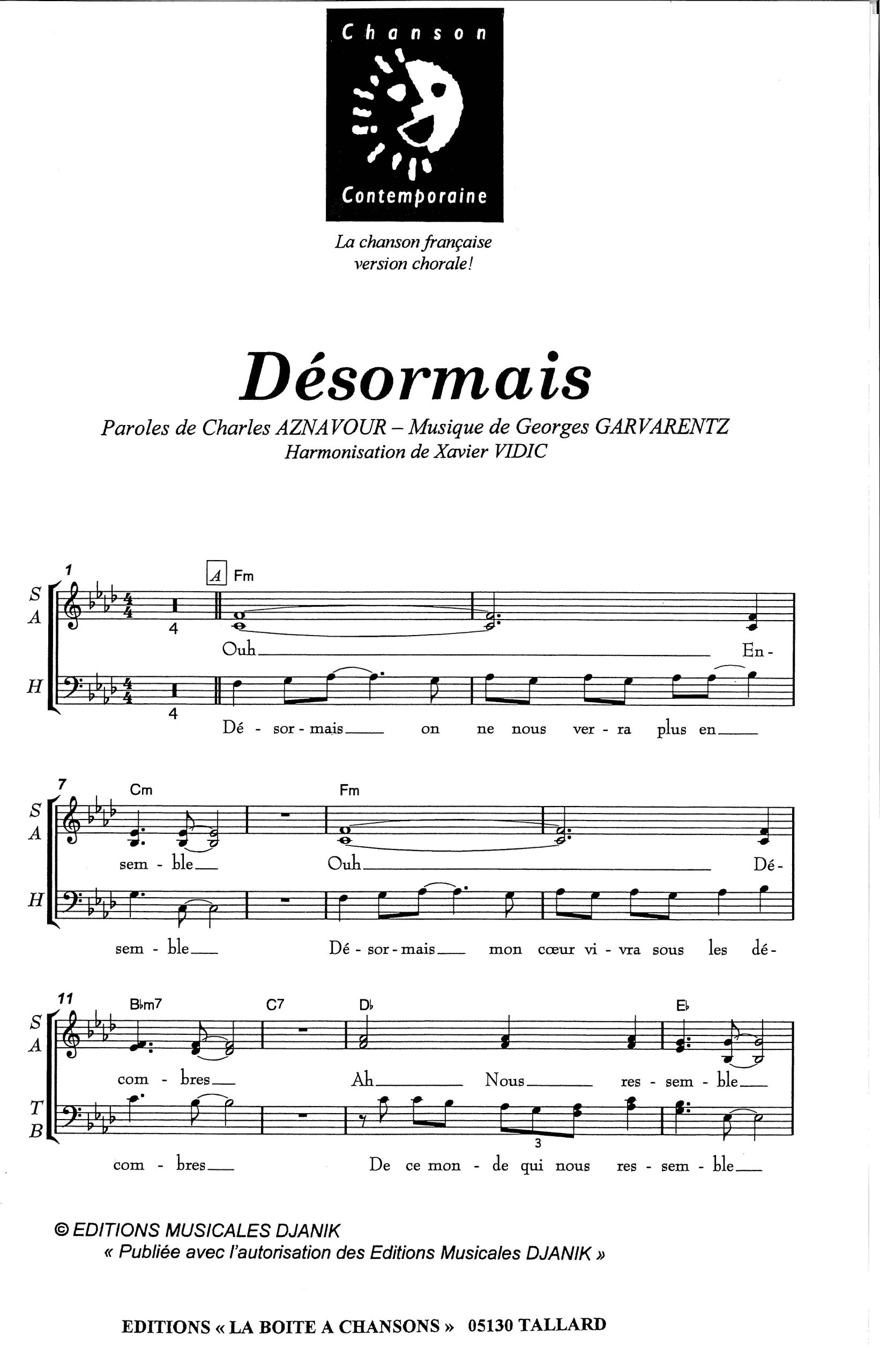 DESORMAIS - La Boîte à Chansons