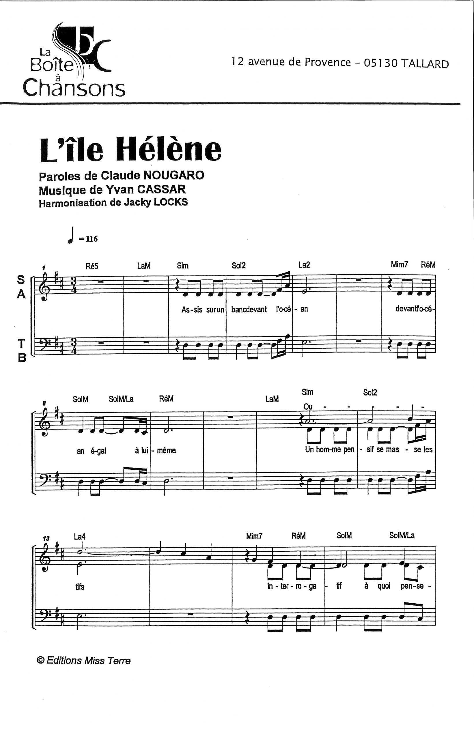 ILE HELENE (L') - La Boîte à Chansons