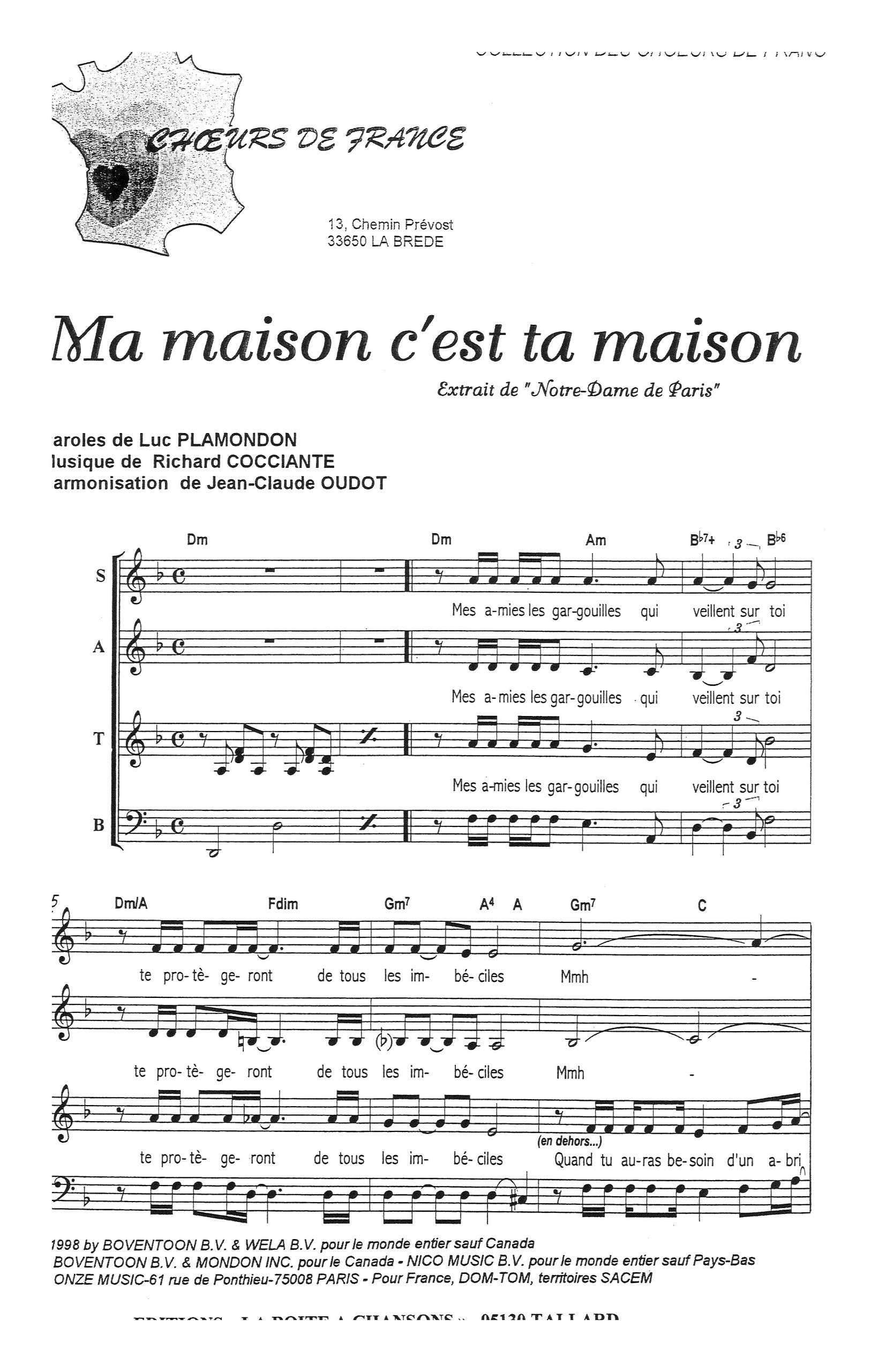 MA MAISON C'EST TA MAISON - La Boîte à Chansons