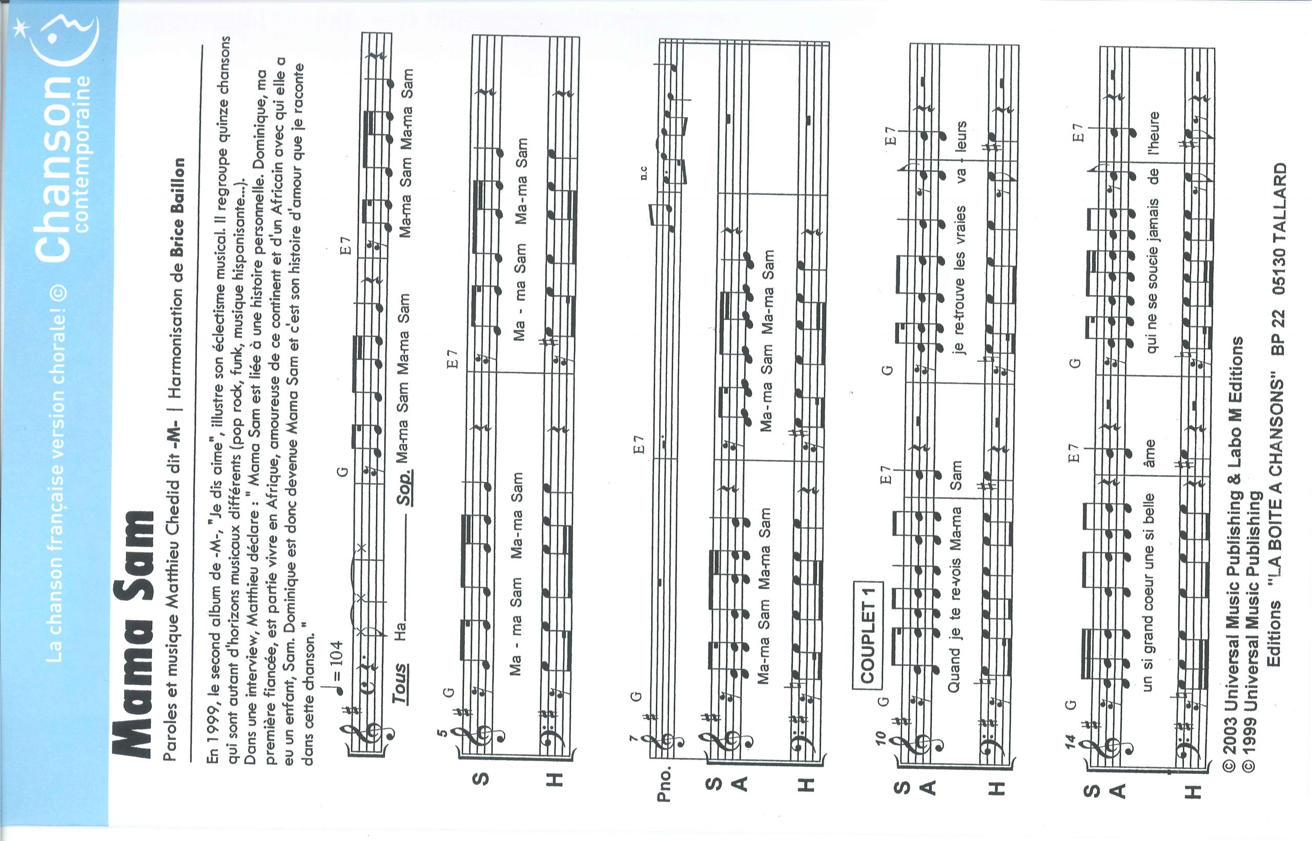 MAMA SAM - La Boîte à Chansons