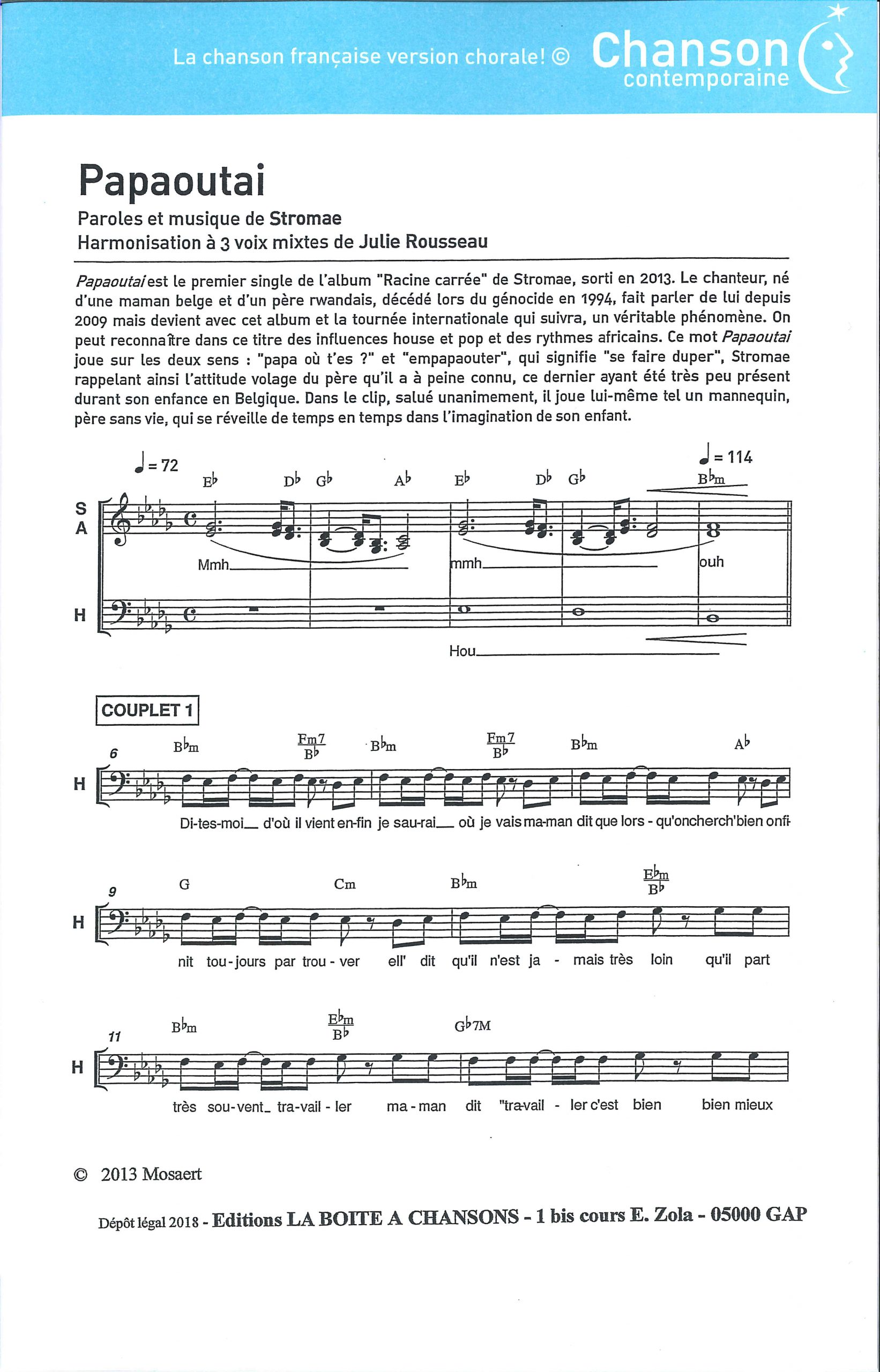 PAPAOUTAI - La Boîte à Chansons