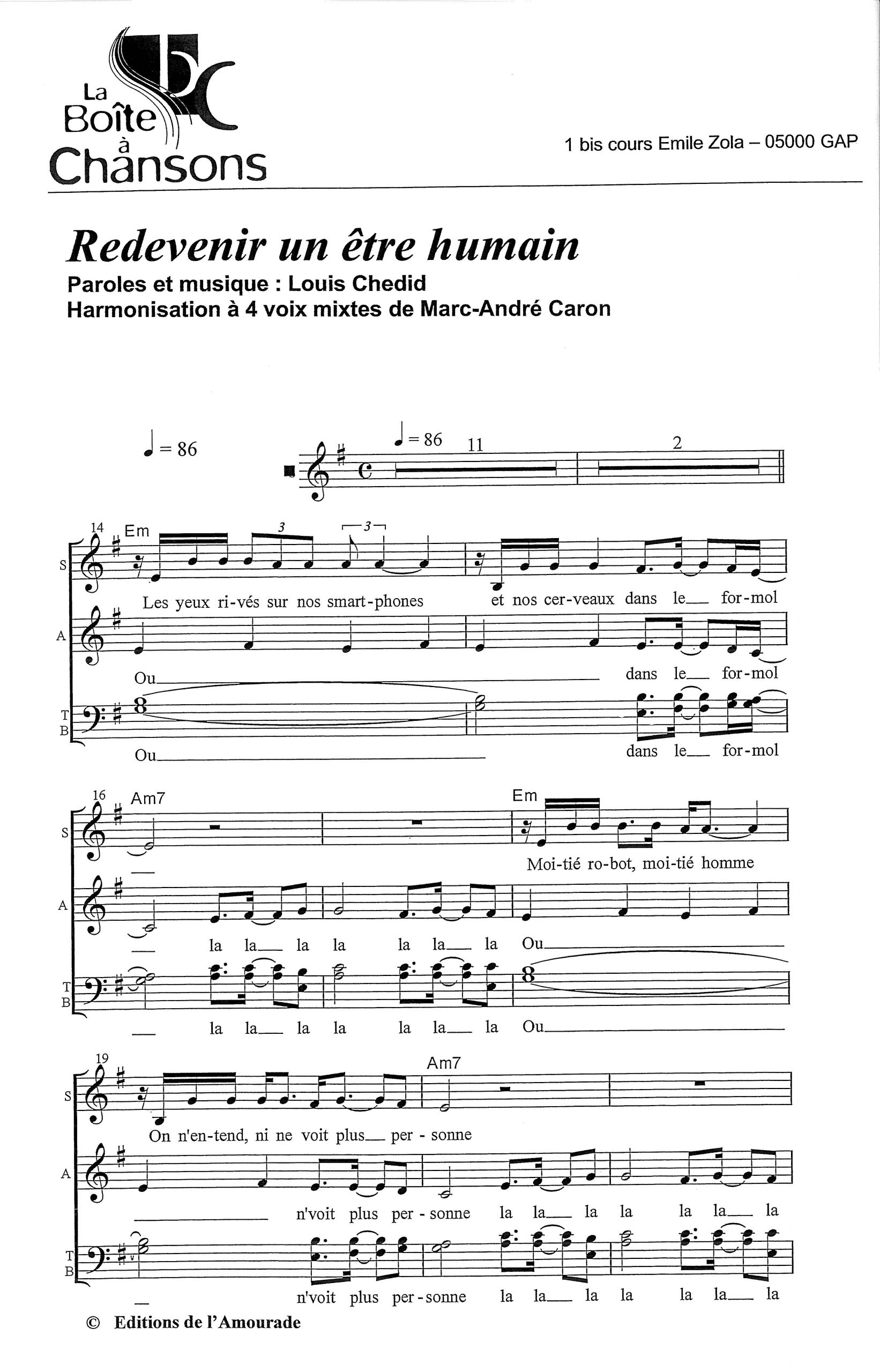 REDEVENIR UN ETRE HUMAIN - La Boîte à Chansons