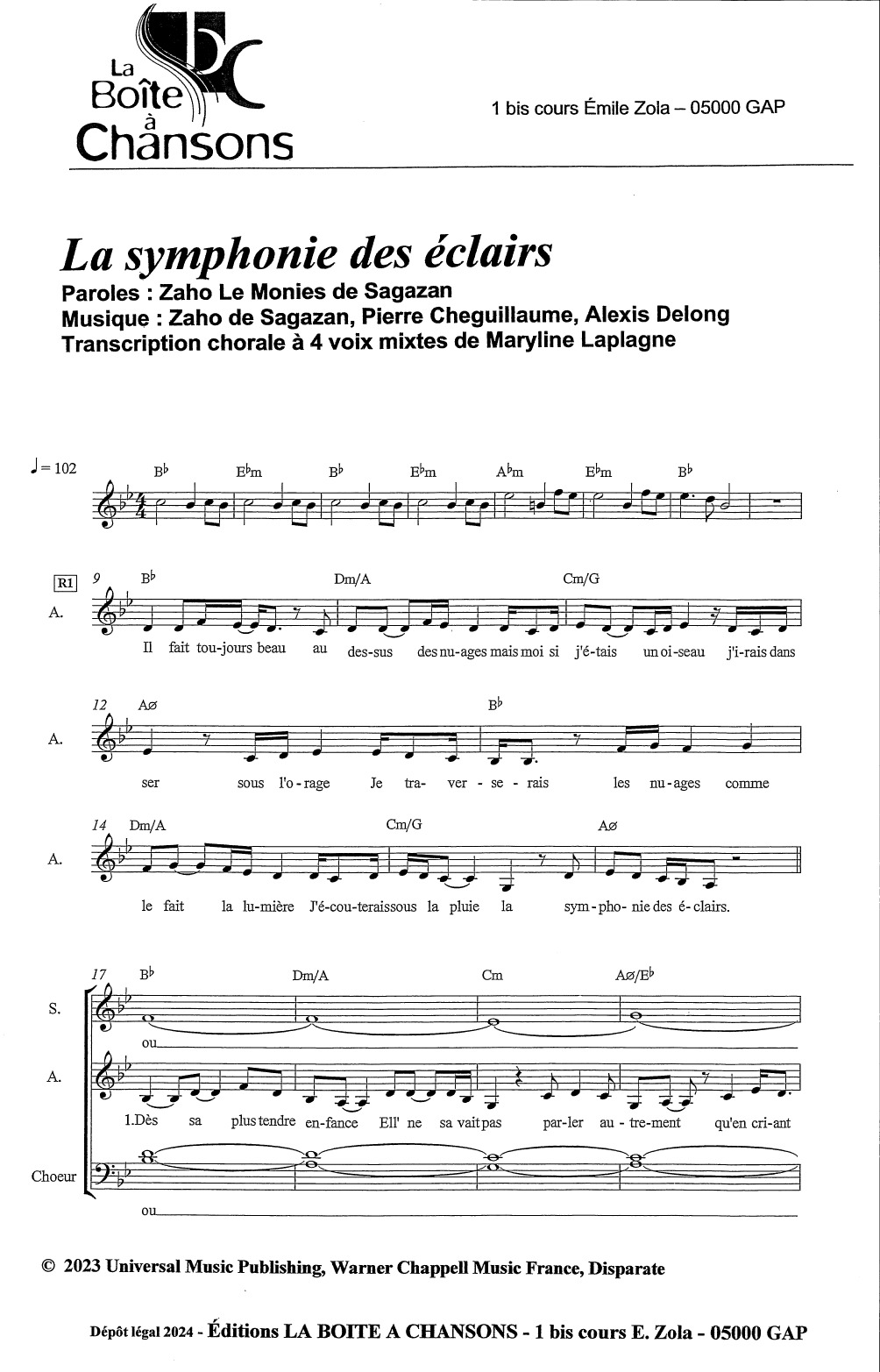 LA SYMPHONIE DES ECLAIRS - La Boîte à Chansons